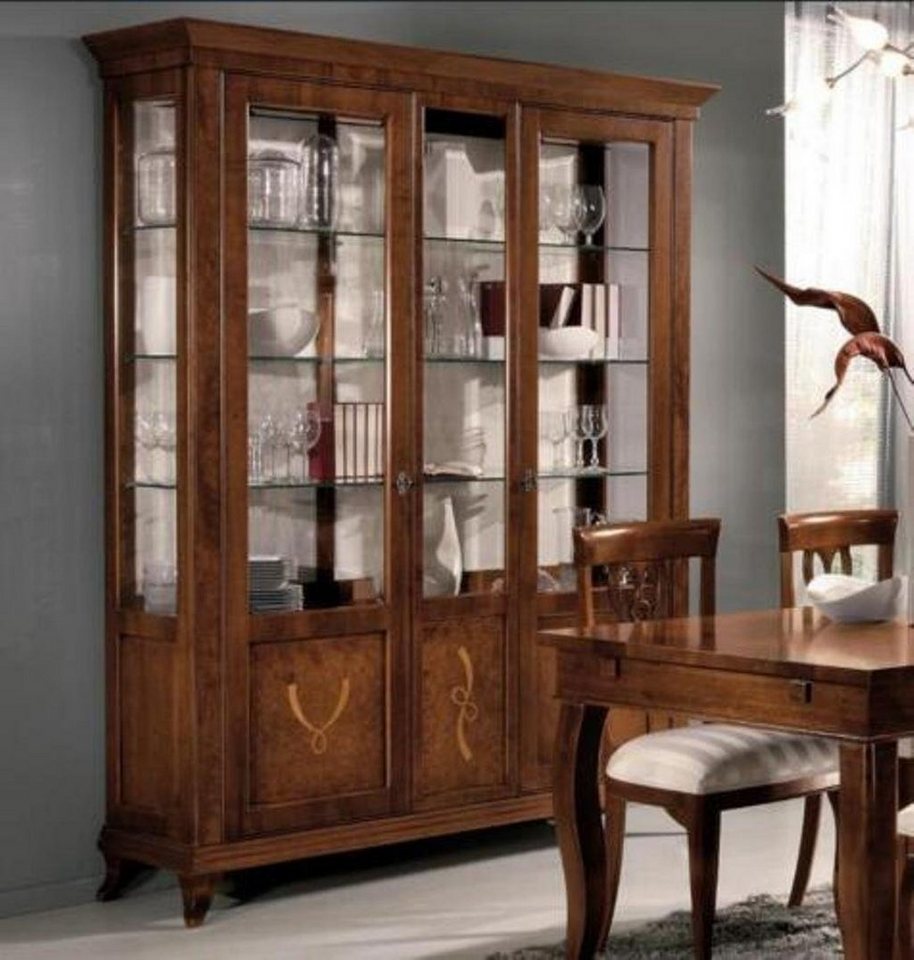 Jvmoebel Glasvitrine Vitrine Wohnzimmer Möbel Anrichte Massive Holz