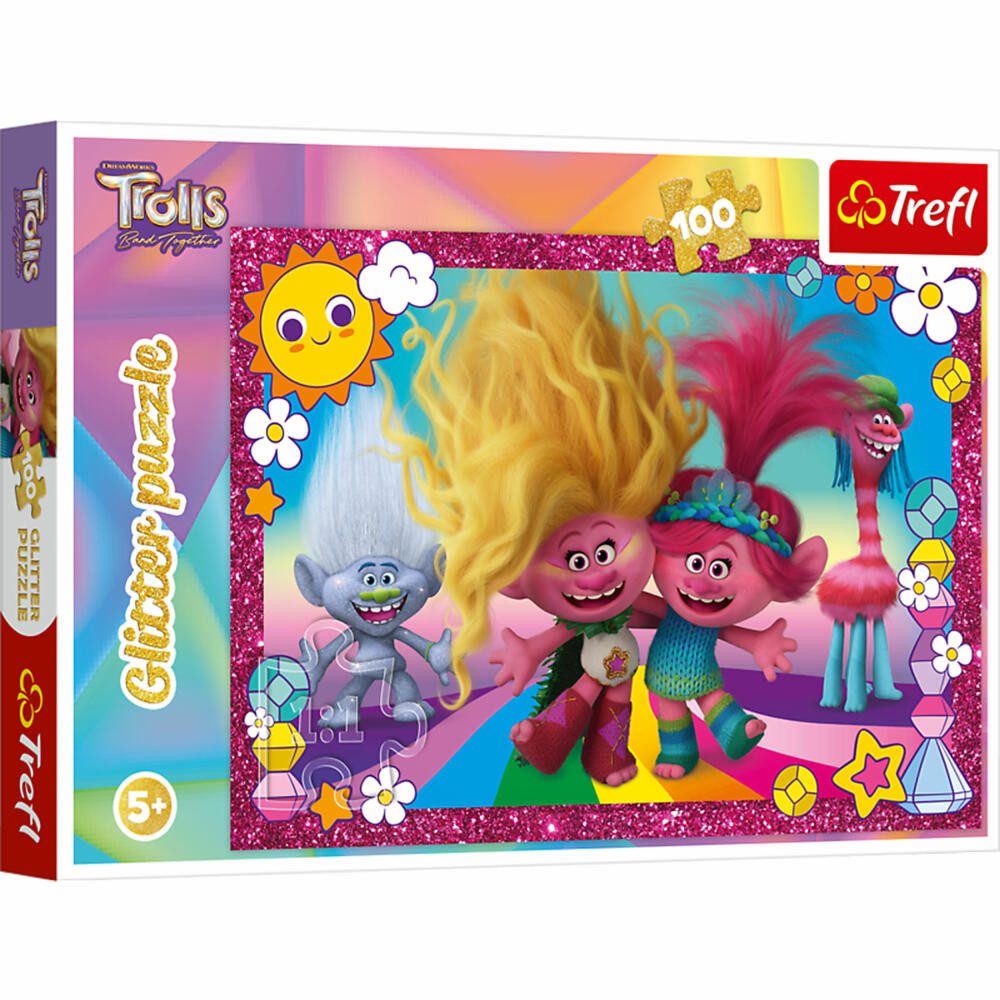 Trefl Puzzle Glitter Trolls, 100 Puzzleteile
