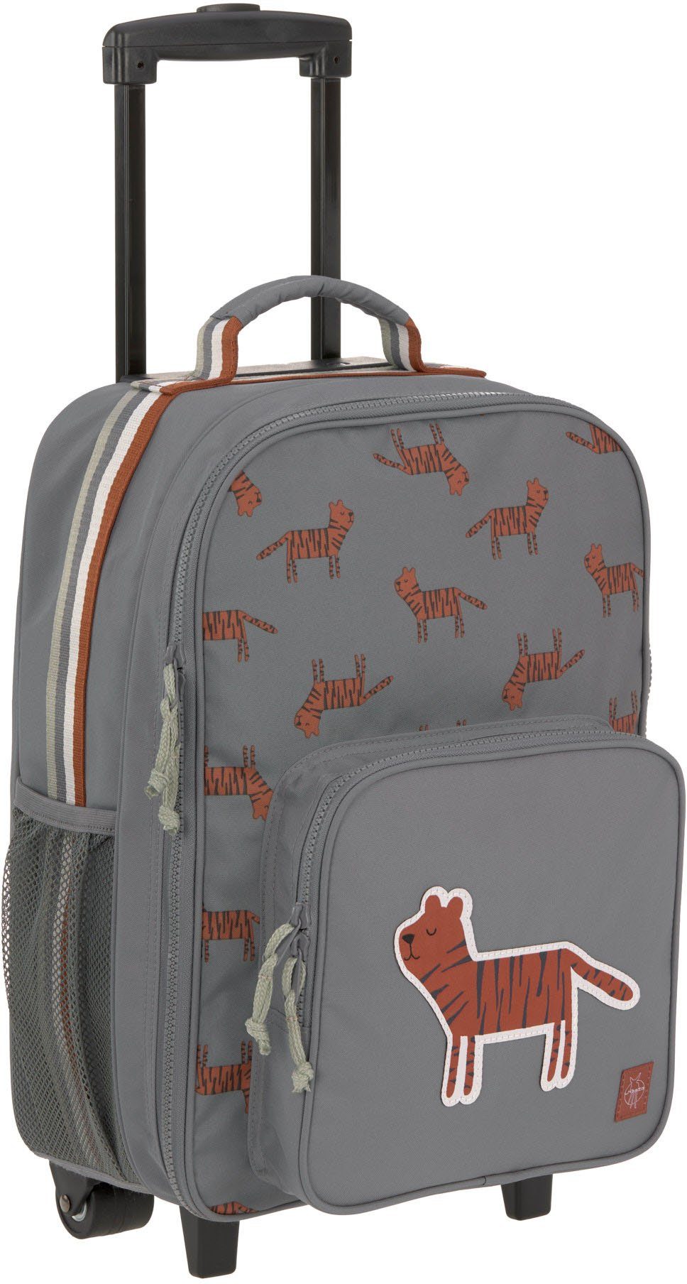 LÄSSIG Kinderkoffer Safari, Tiger, Grey, 2 Rollen, Großes Hauptfach mit ...