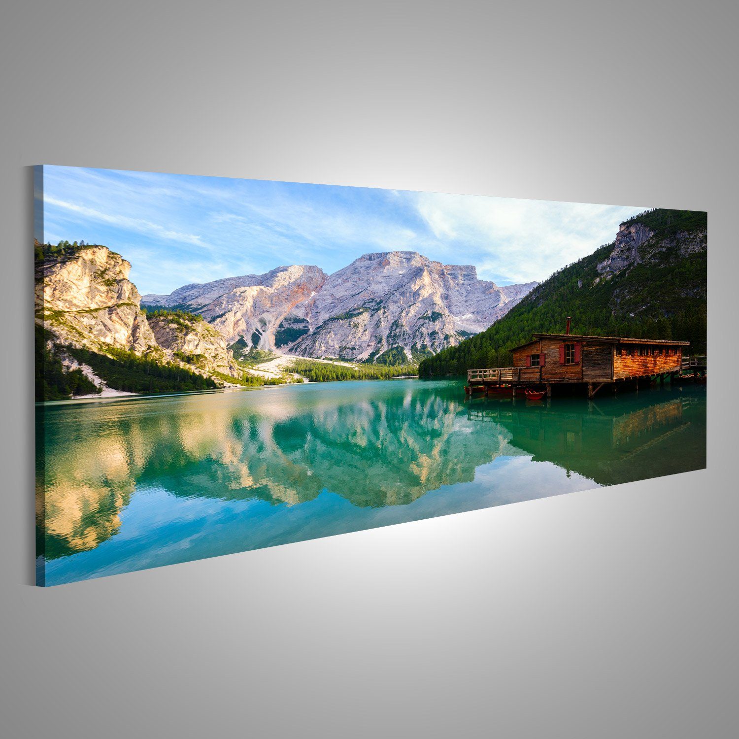 islandburner Leinwandbild »Bild auf Leinwand Pragser Wildsee (Pragser Wildsee) In Dolomiten ...