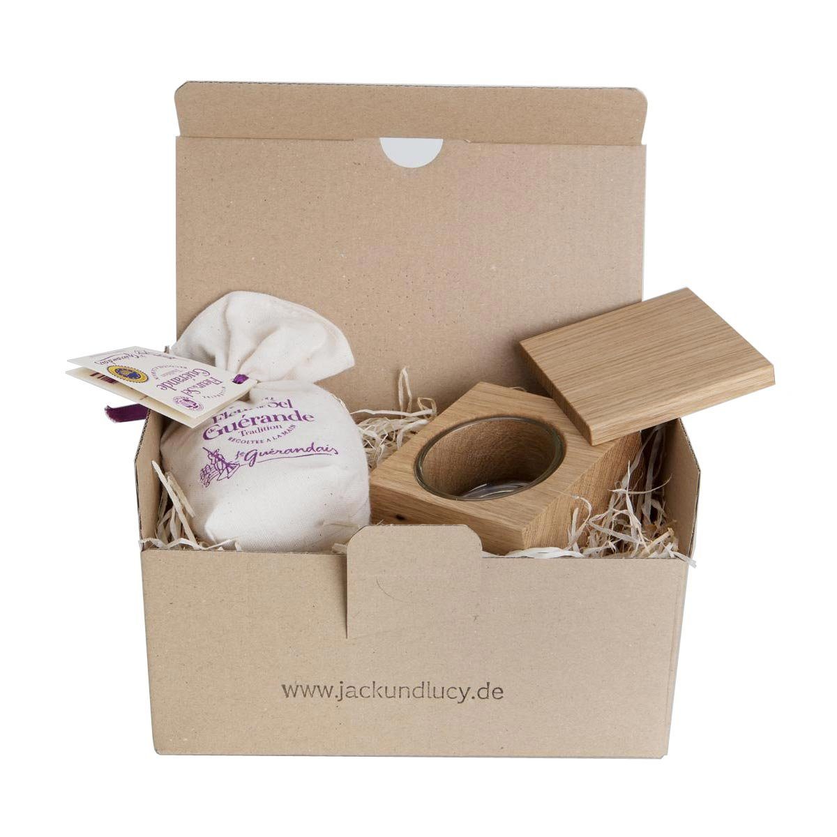 JACK & LUCY Dose -, Geschenkset Salz und Gewürzdose mit Fleur de Sel ...