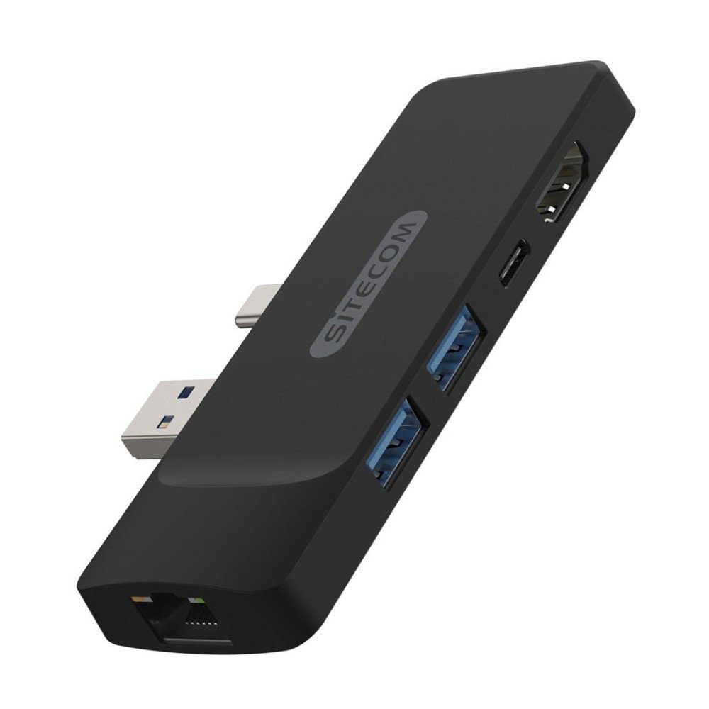 Sitecom USB-C-Adapter "CN-417", 5-in-2, für Microsoft Surface Pro 7 ...