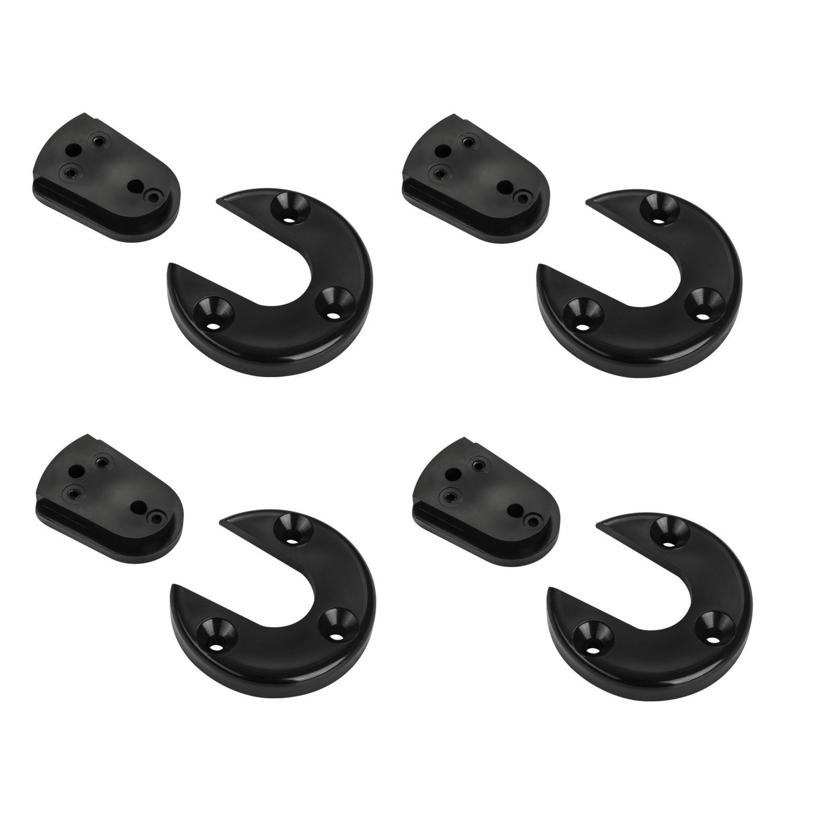 So Tech® Möbelbeschlag 4 X Verbindungsbeschlag Schwarz Ø 49 Mm 4 St