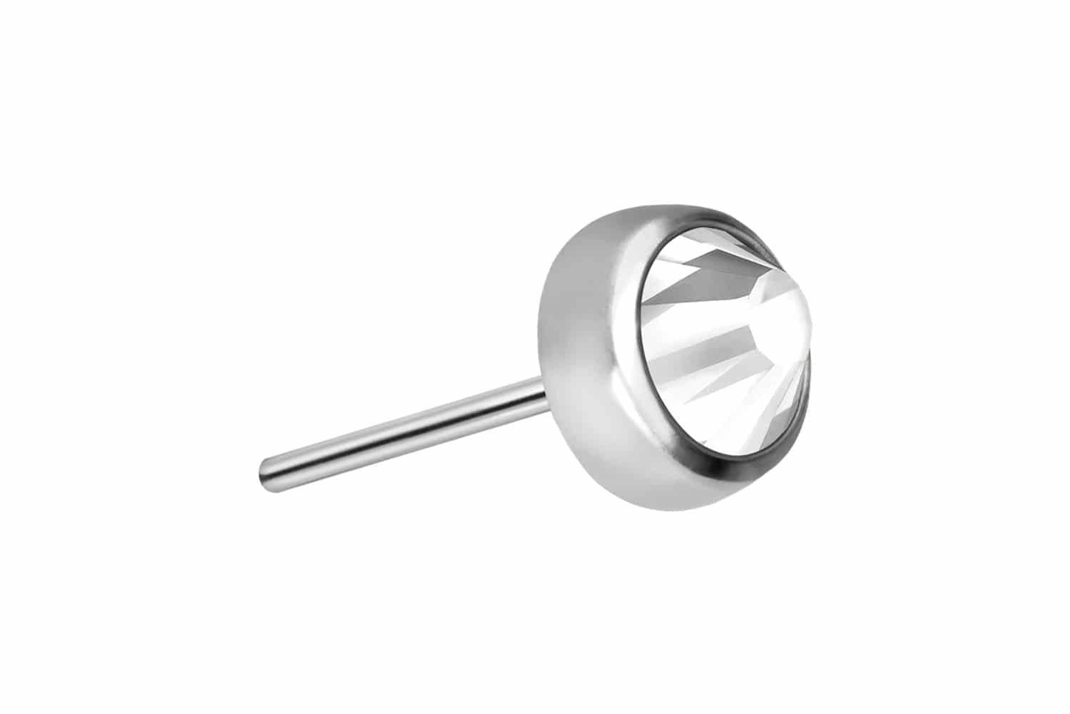 PIERCINGLINE Piercing-Set Titan Disc mit Push Pin KRISTALL (Push Pins ...