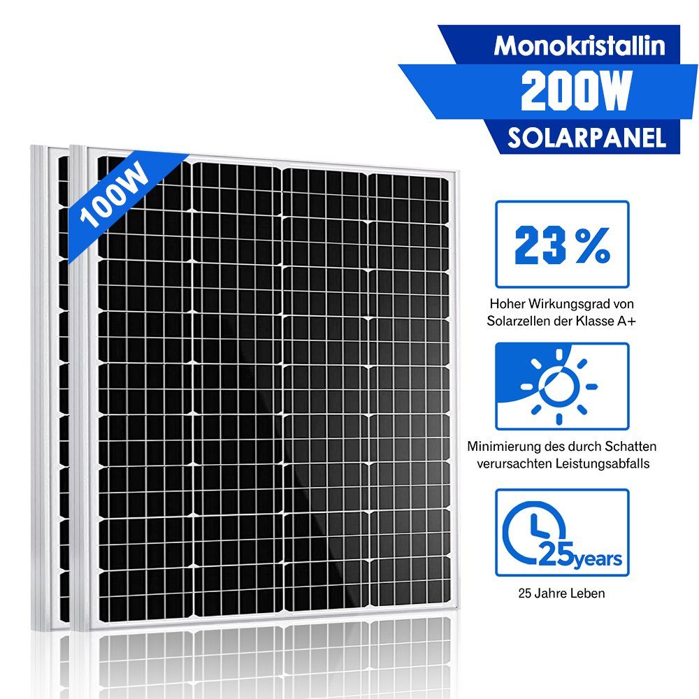 Gliese Solaranlage 200w Balkonkraftwerk Solarpanel 12v Monokristallin