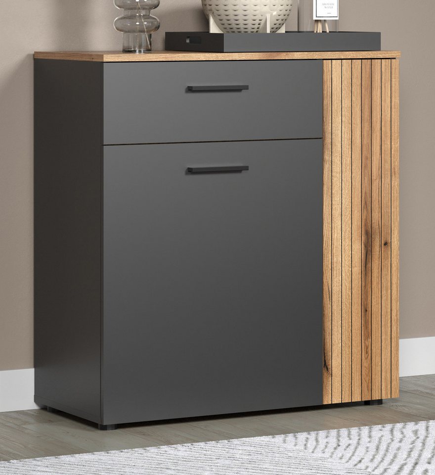 Furndesign Kommode Avila Sideboard In Grau Mit Evoke Eiche 80 X 86
