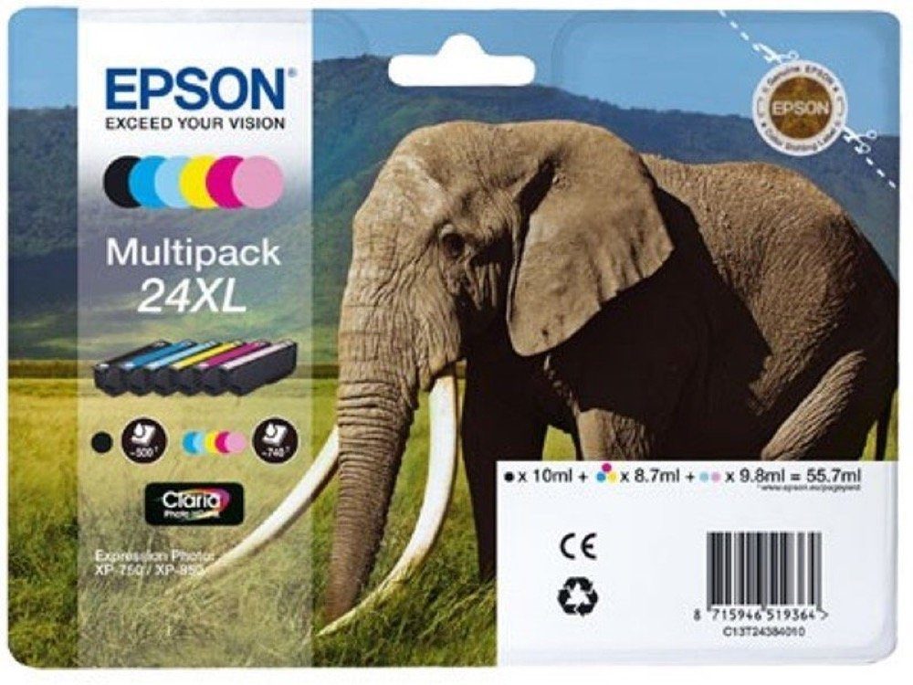 Epson Epson Elephant Multipack 6-colours 24XL Claria Photo HD Ink ...