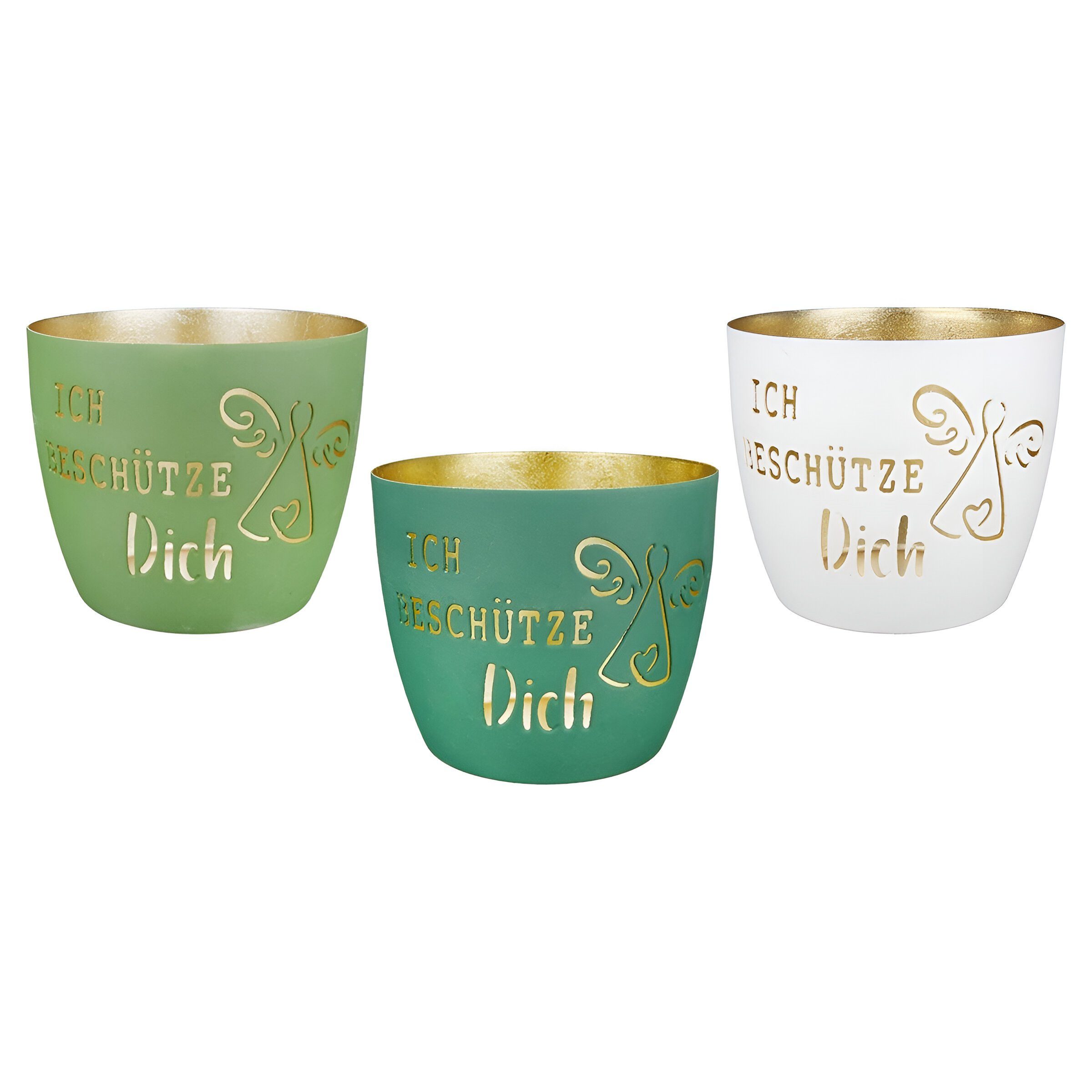 Gilde Teelichthalter Windlicht Ich Beschütze Dich Bundle 3 St