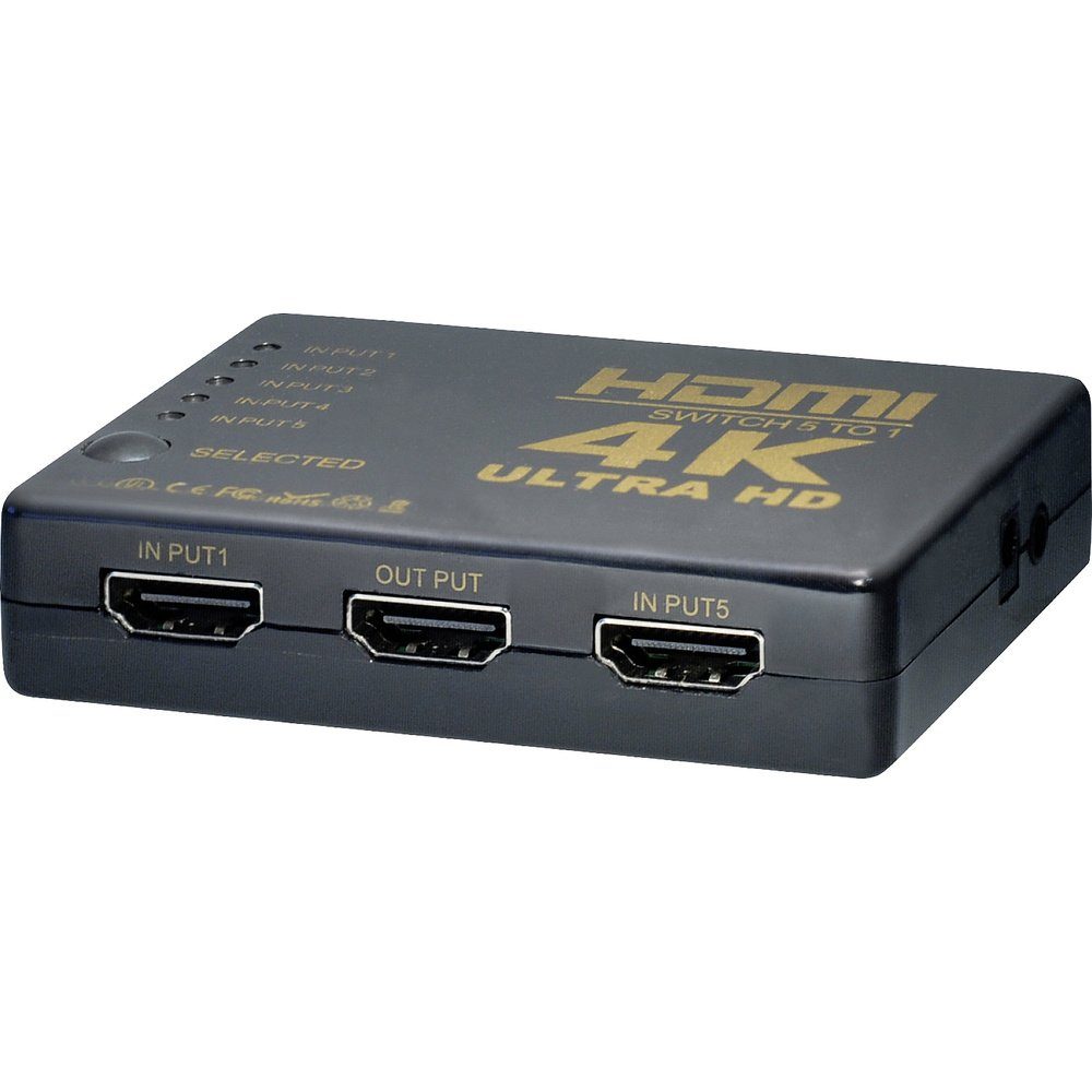 Maxtrack Maxtrack CS 1-5 L HDMI-Switch mit Fernbedienung Schwarz HDMI-Kabel