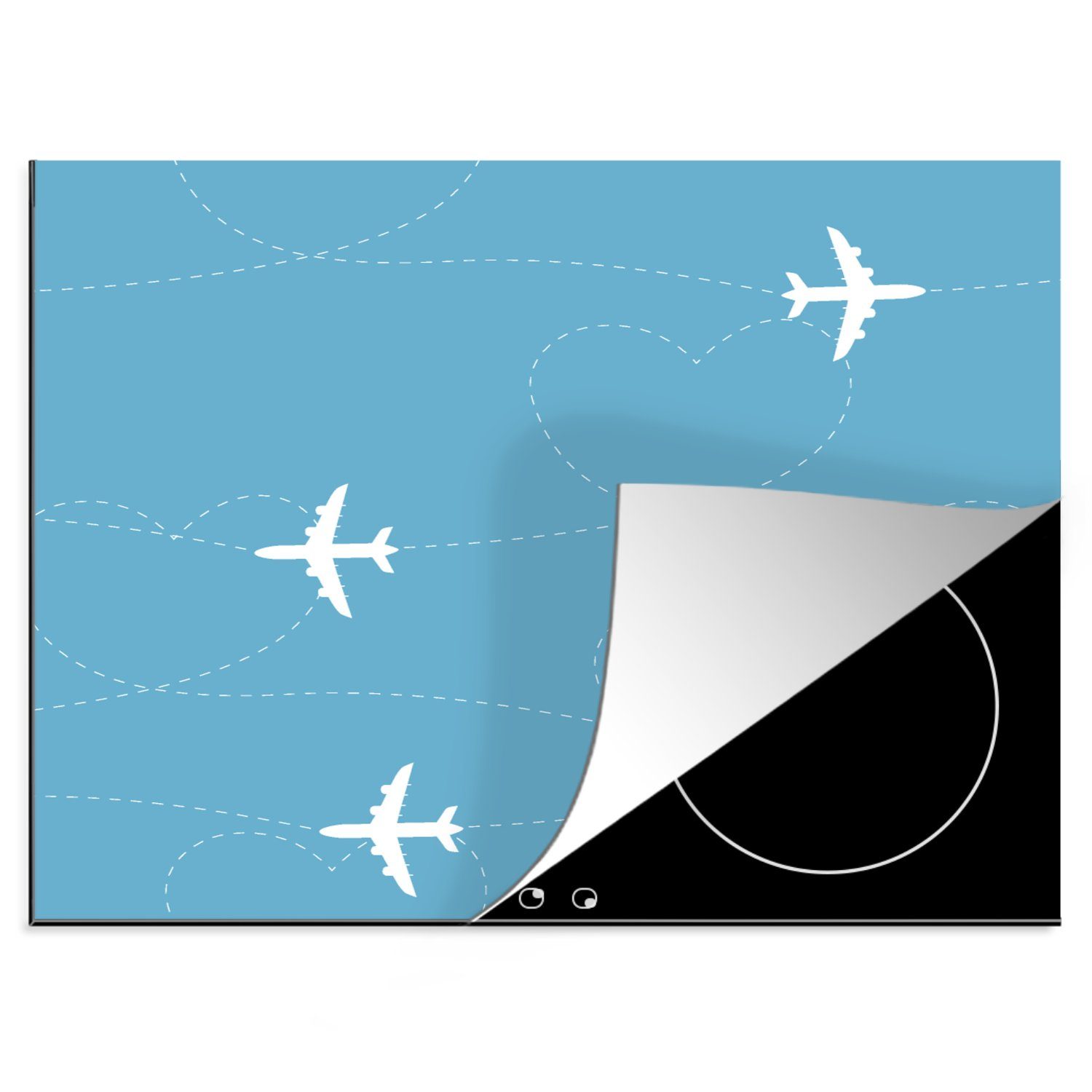 Muchowow Herdblende Abdeckplatte Flugzeug Herz Muster Vinyl 1