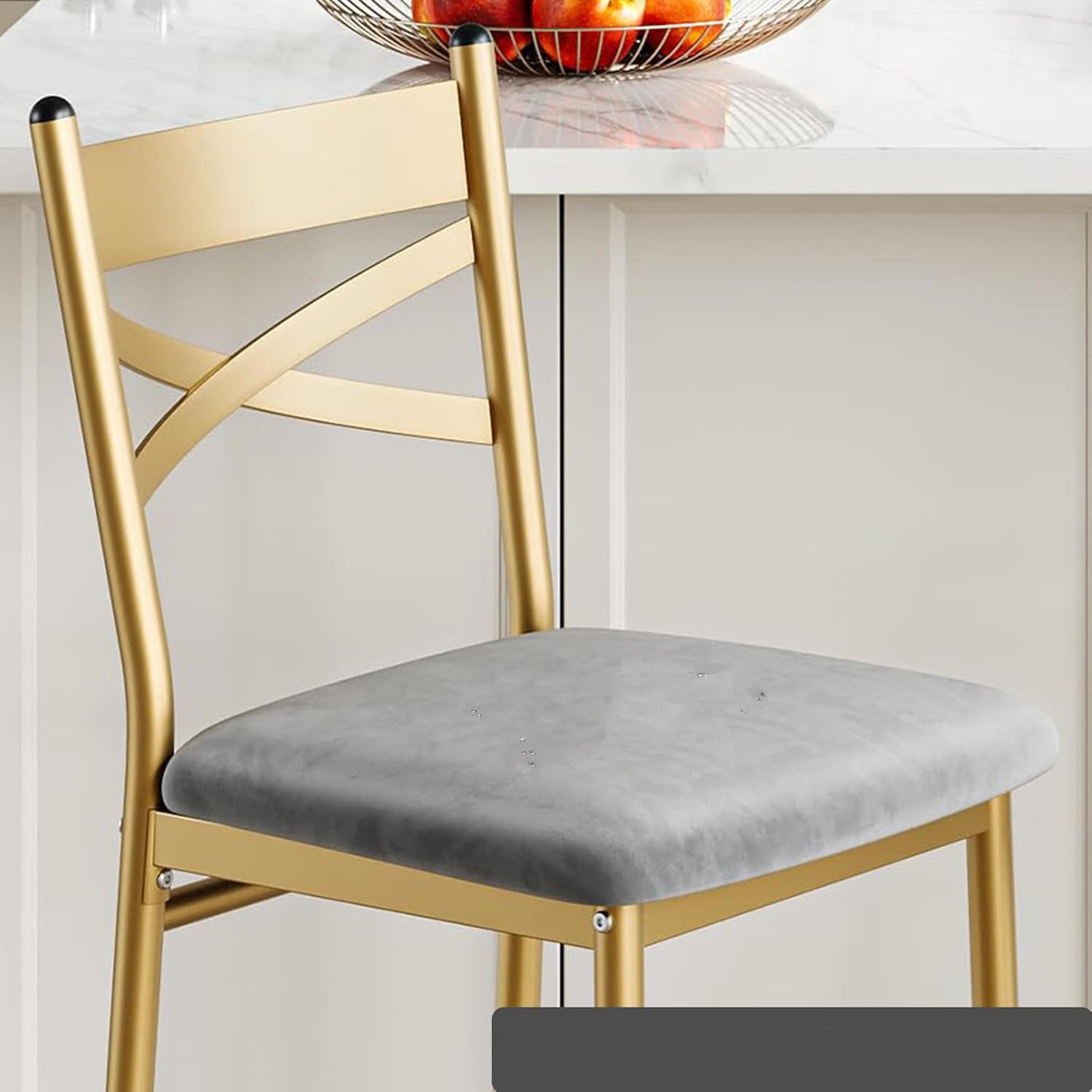 GarveeMore Badhocker Bar Hocker Set von 2, Counter Höhe mit PU Polstersitz