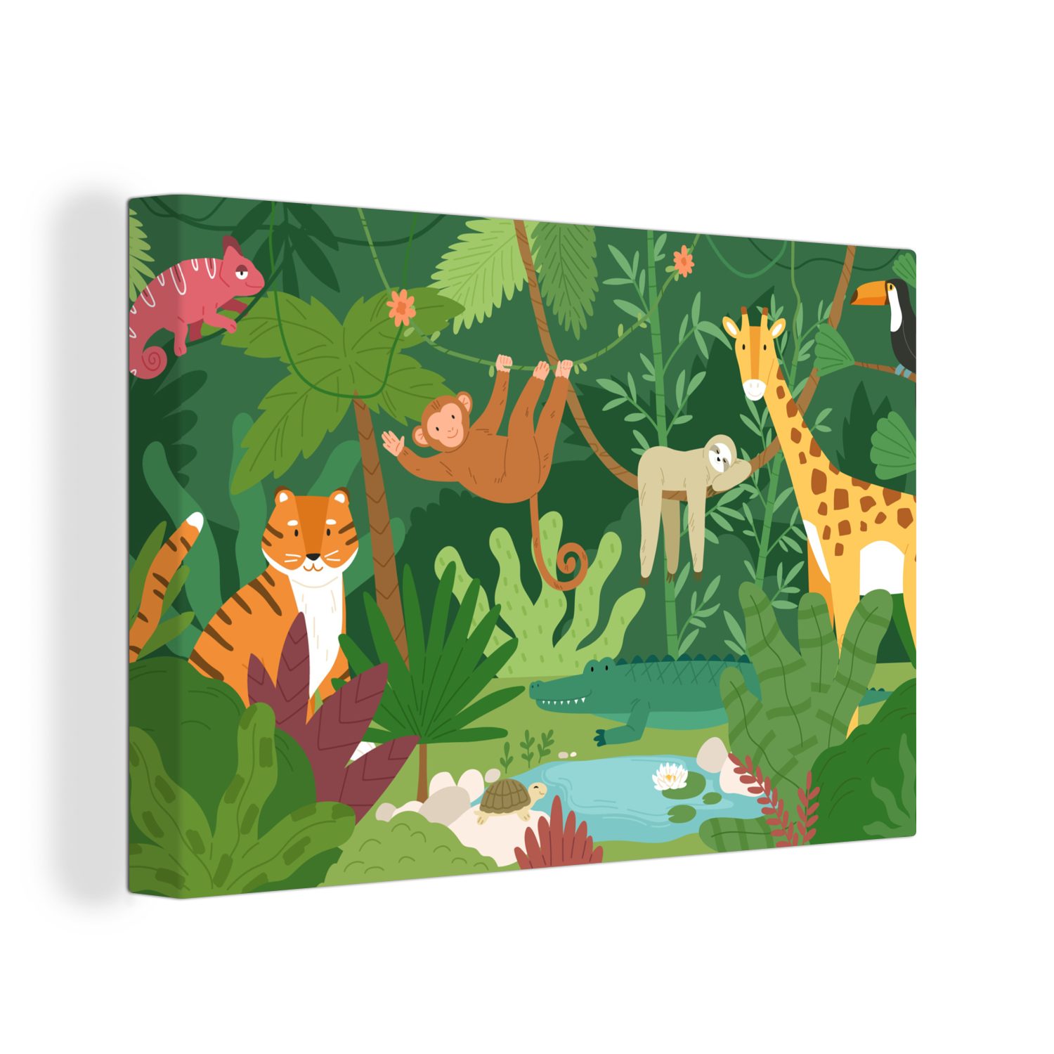 Onemillioncanvasses® Leinwandbild Dschungel Tiere Natur 1 St