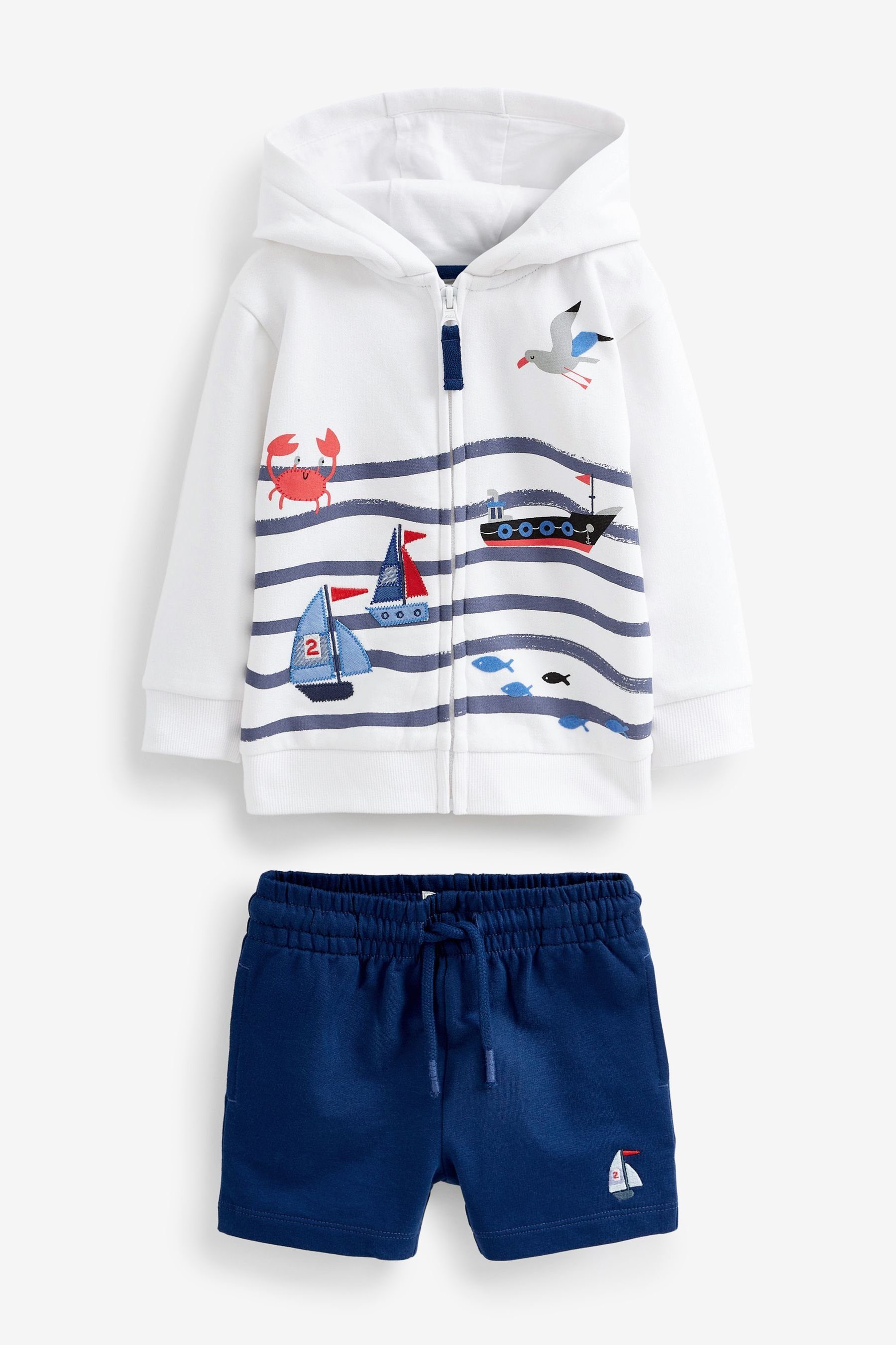 Next Sweatanzug Sweatshirt Mit Applikation Und Shorts Im Set 2 Tlg