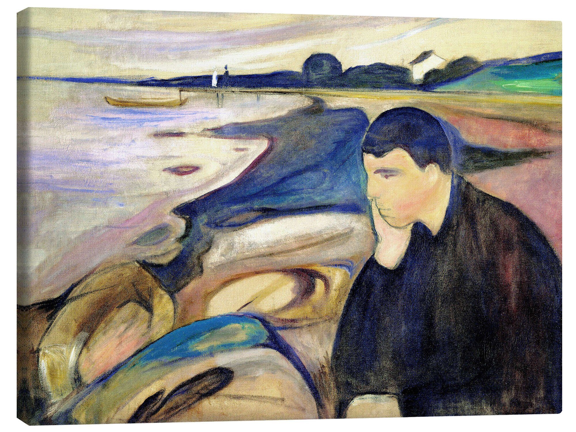 Posterlounge Leinwandbild Edvard Munch Melancholie Wohnzimmer Malerei