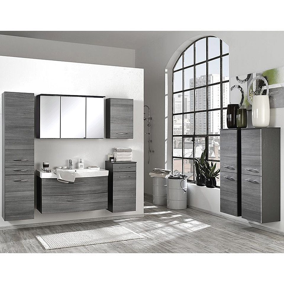 Lomadox Badmöbel Set Florido 03 Spar Set 7 St Eiche Rauchsilber