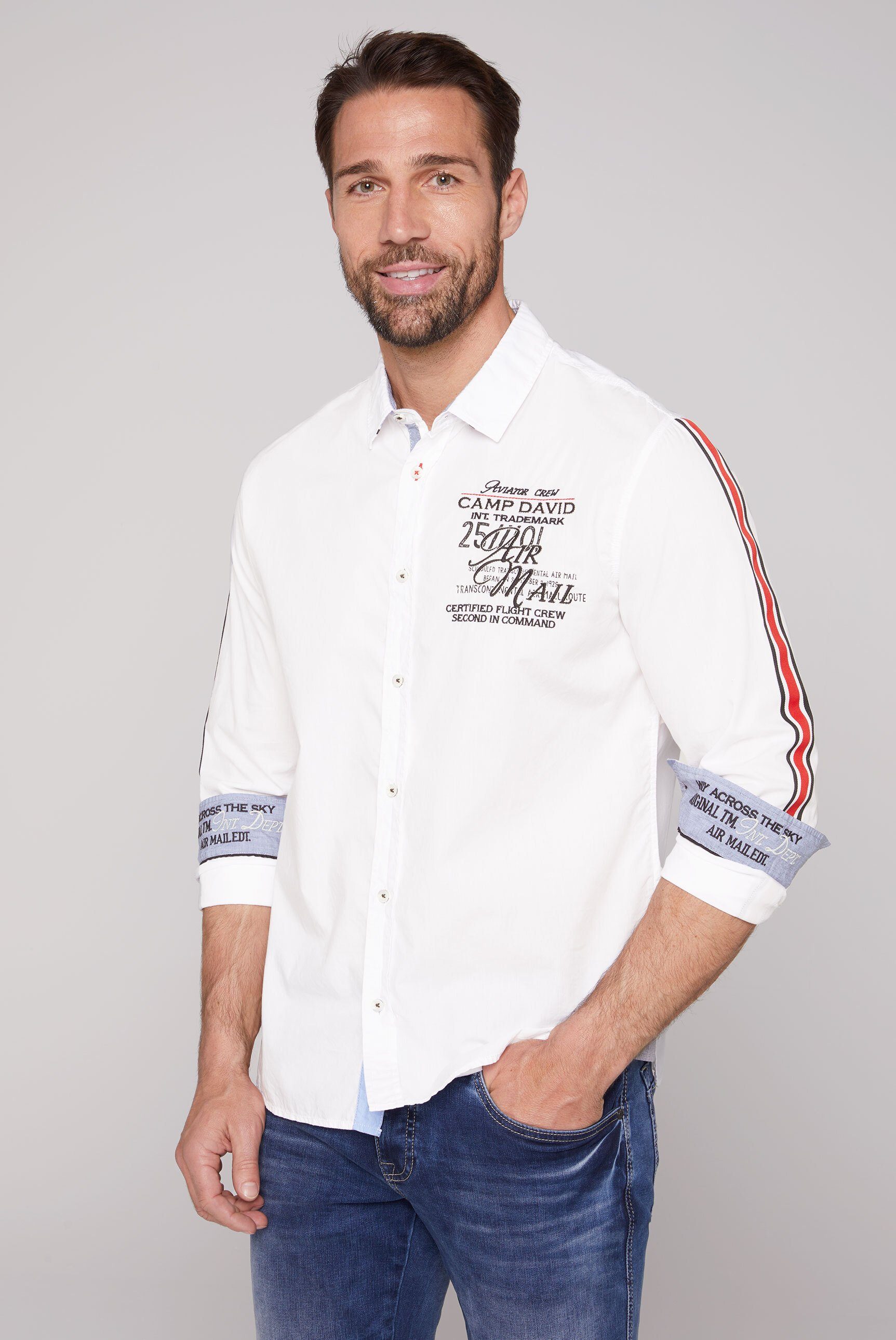 Camp David Langarmhemd Aus Baumwolle Regular Fit