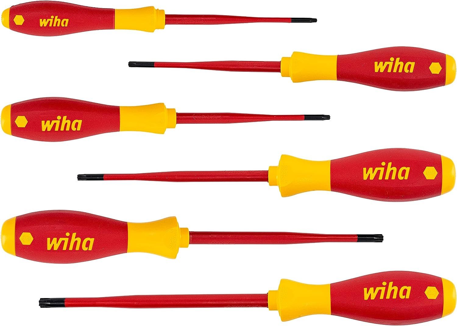 Wiha Schraubendreher SoftFinish (41245) - 6 tlg., Schraubenzieher, Torx mit Loch, VDE, Inhalt ...