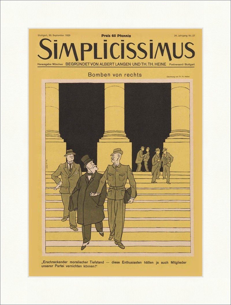Kunstdruck Titelseite der Nummer 27 von 1929 Thomas Theodor Heine ...