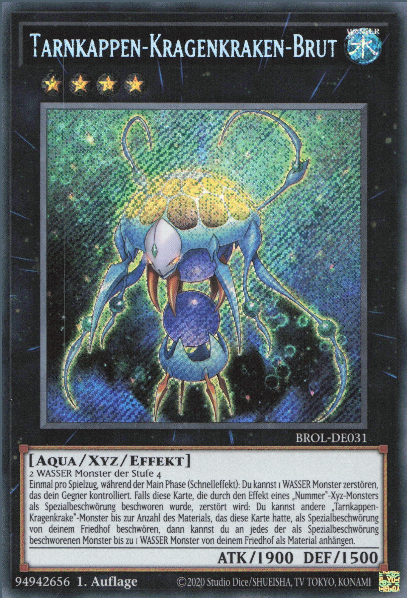 Recollectibles Sammelkarte Yugioh Karte Tarnkappen Kragenkraken Brut