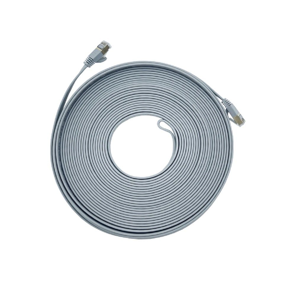 VaGo-Tools »CAT7 Patchkabel Netzwerkkabel grau 10m flach« LAN-Kabel ...