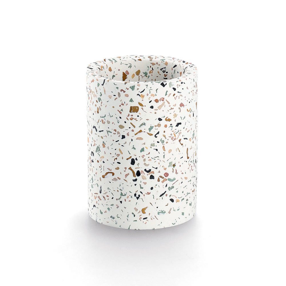 Zeller Present Badaccessoire Set Zahnputzbecher Terrazzo Zement
