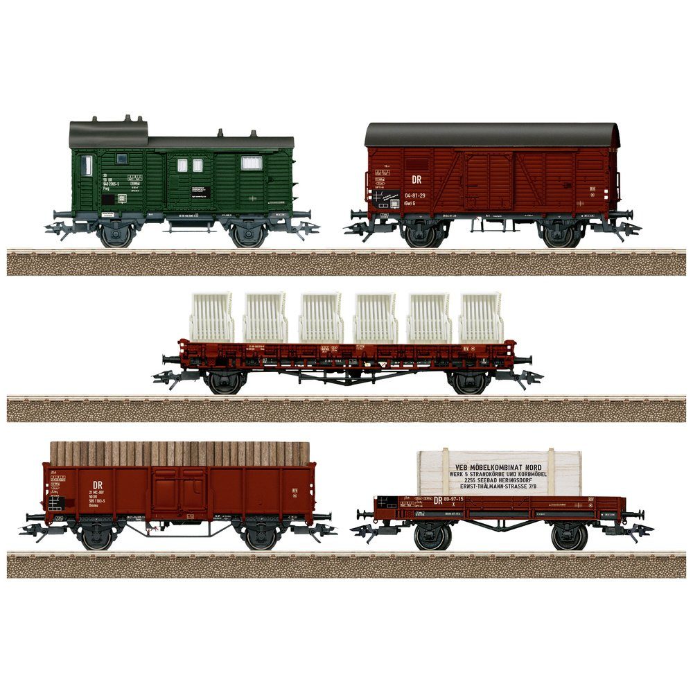 TRIX H0 Güterwagen H0 5er-Set Güterwagen der DR, Modell: Güterzug ...