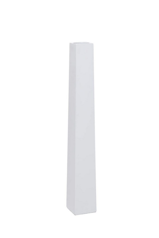 Vivanno Bodenvase Bodenvase Standvase Fiberglas Weiß Matt Obelisk