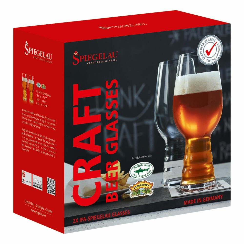 SPIEGELAU Gläser-Set Craft Beer Glasses IPA 2er Set 540 ml, Kristallglas