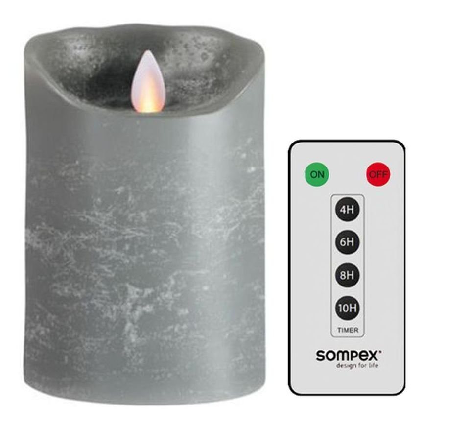 Sompex Led Kerze Flame Led Kerze Grau 125cm Mit Fernbedienung Set 2