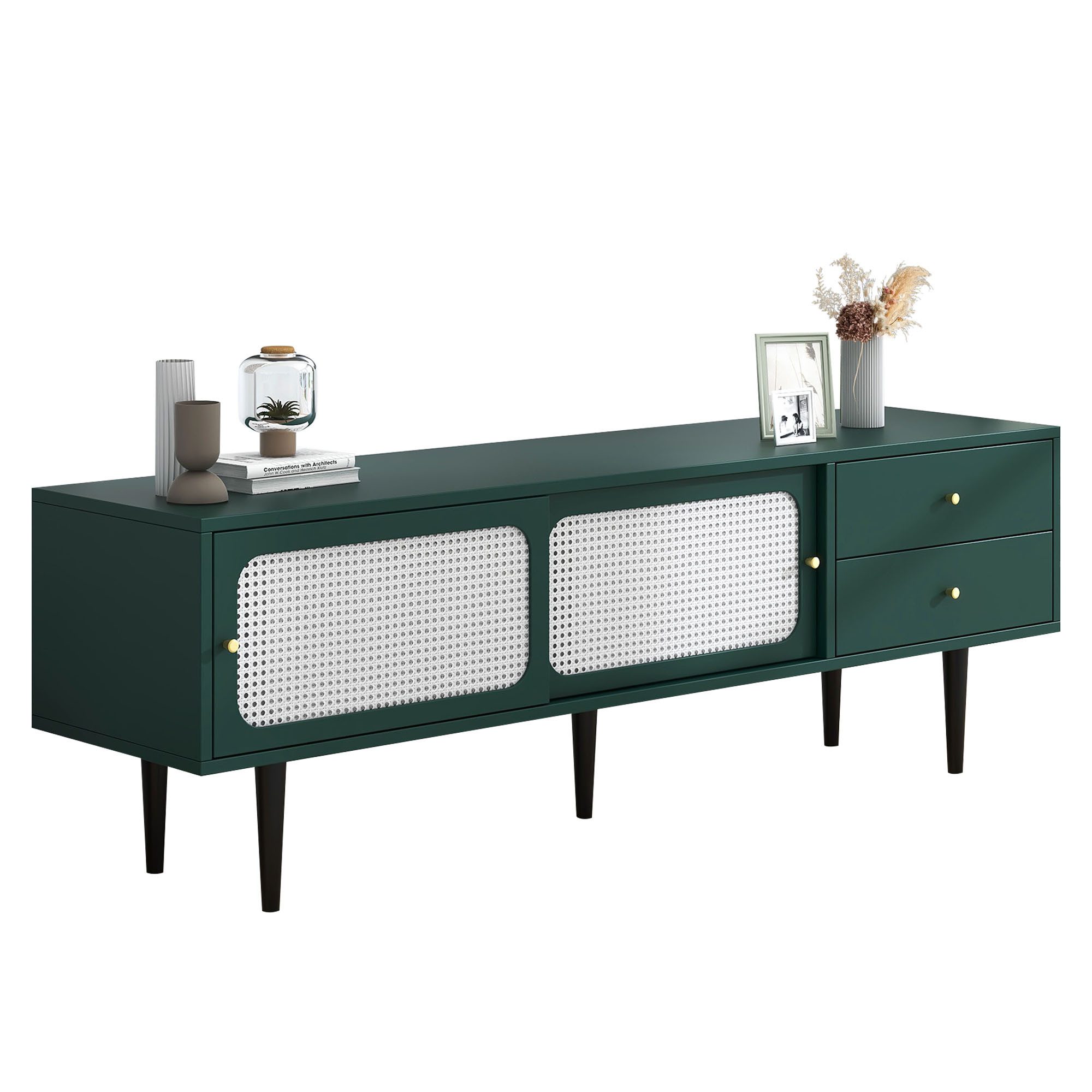 Rutaqian Lowboard Tv Schrank 160 Cm Fernsehtisch Stilvoller Tv Ständer