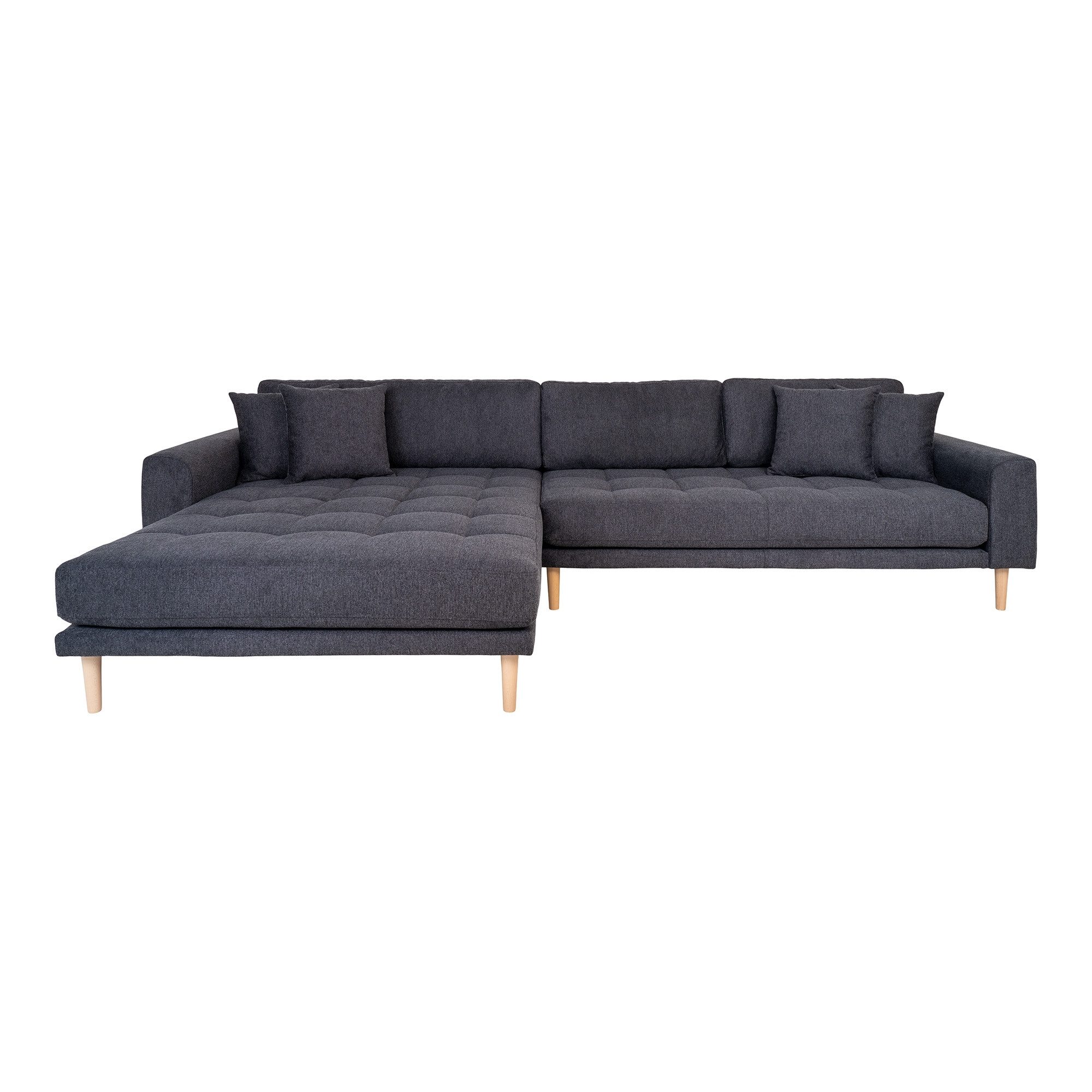 House Nordic Ecksofa Lido, in Dunkelgrau, Stoff - 290x76x92cm (BxHxT ...