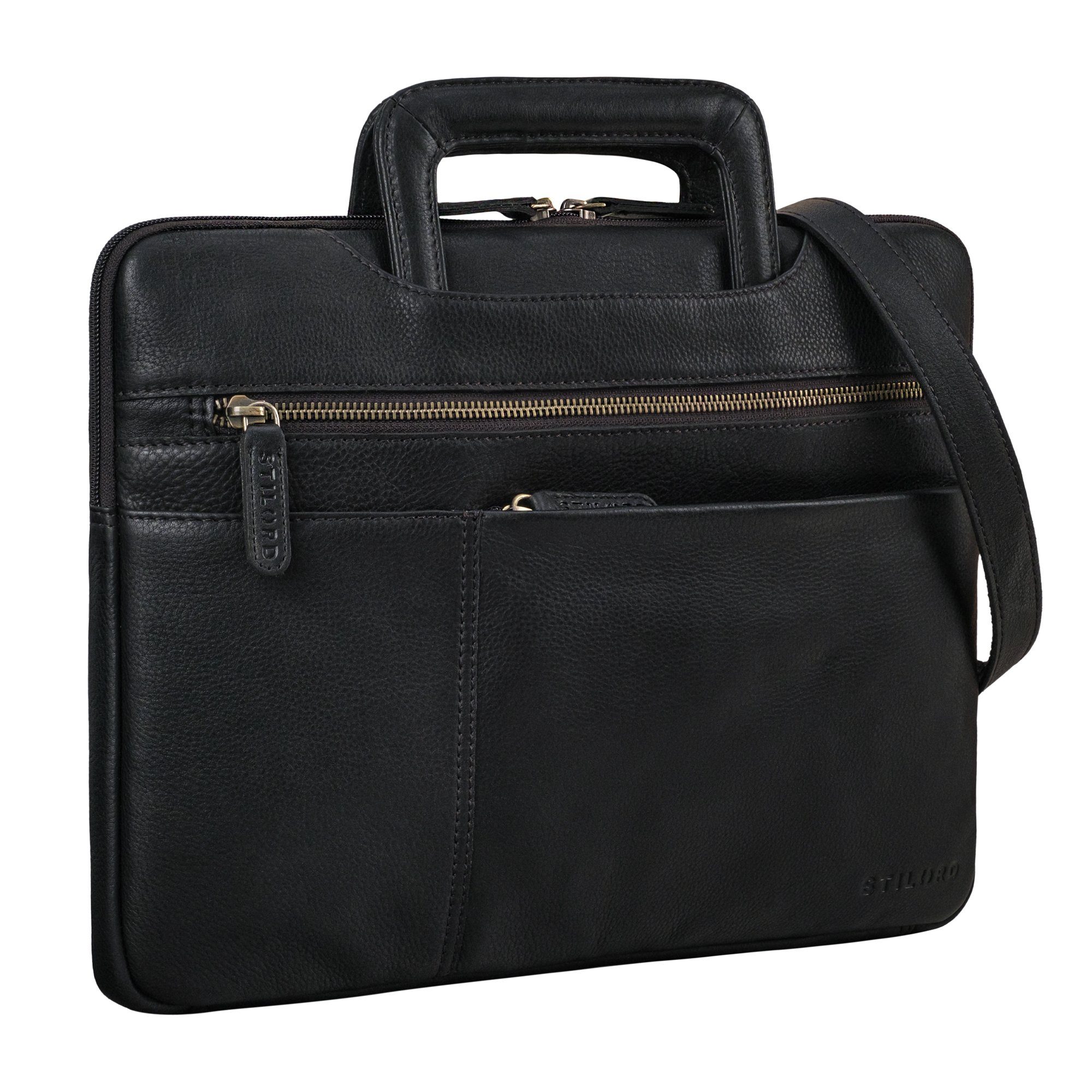 STILORD Laptoptasche "Cole" Laptoptasche Leder Herren Schmal