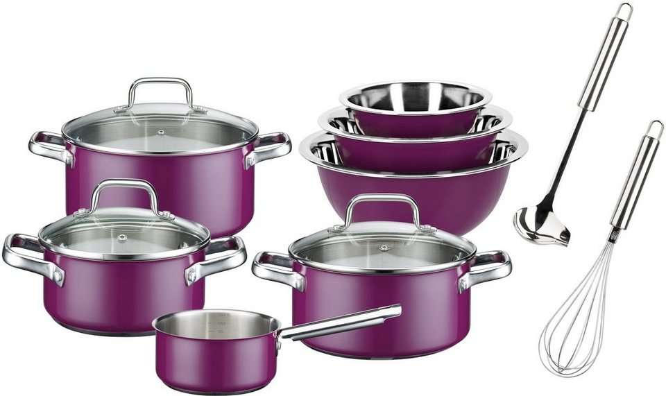 Gsw Topf Set Magic Color Edelstahl 188 Set 12 Tlg Je 1 Kochtopf