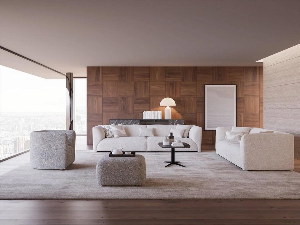 Jvmoebel Wohnzimmer Set Polstermöbel Viersitzer Sofa Couch Dreisitzer