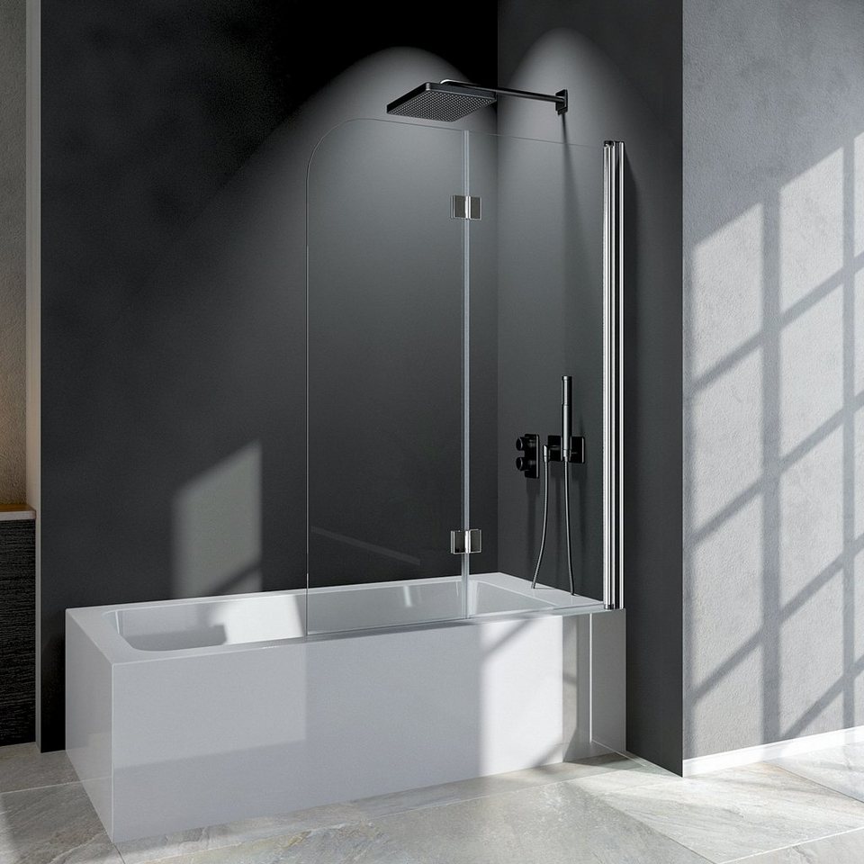 Boromal Badewannenaufsatz Duschwand Faltbar für Badewanne 120cm Schwarz ... Boromal Badewannenaufsatz Duschwand Faltbar für Badewanne 120cm Schwarz ...