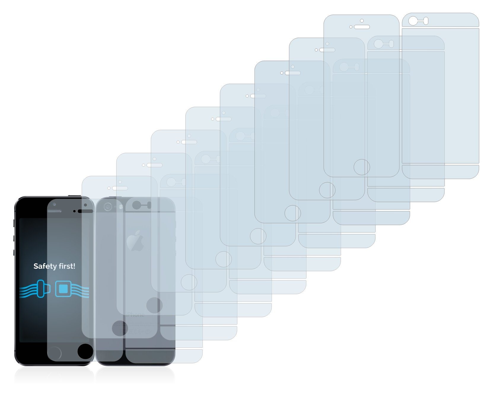 Savvies Schutzfolie Für Apple Iphone 5s Vorder Rückseite 18