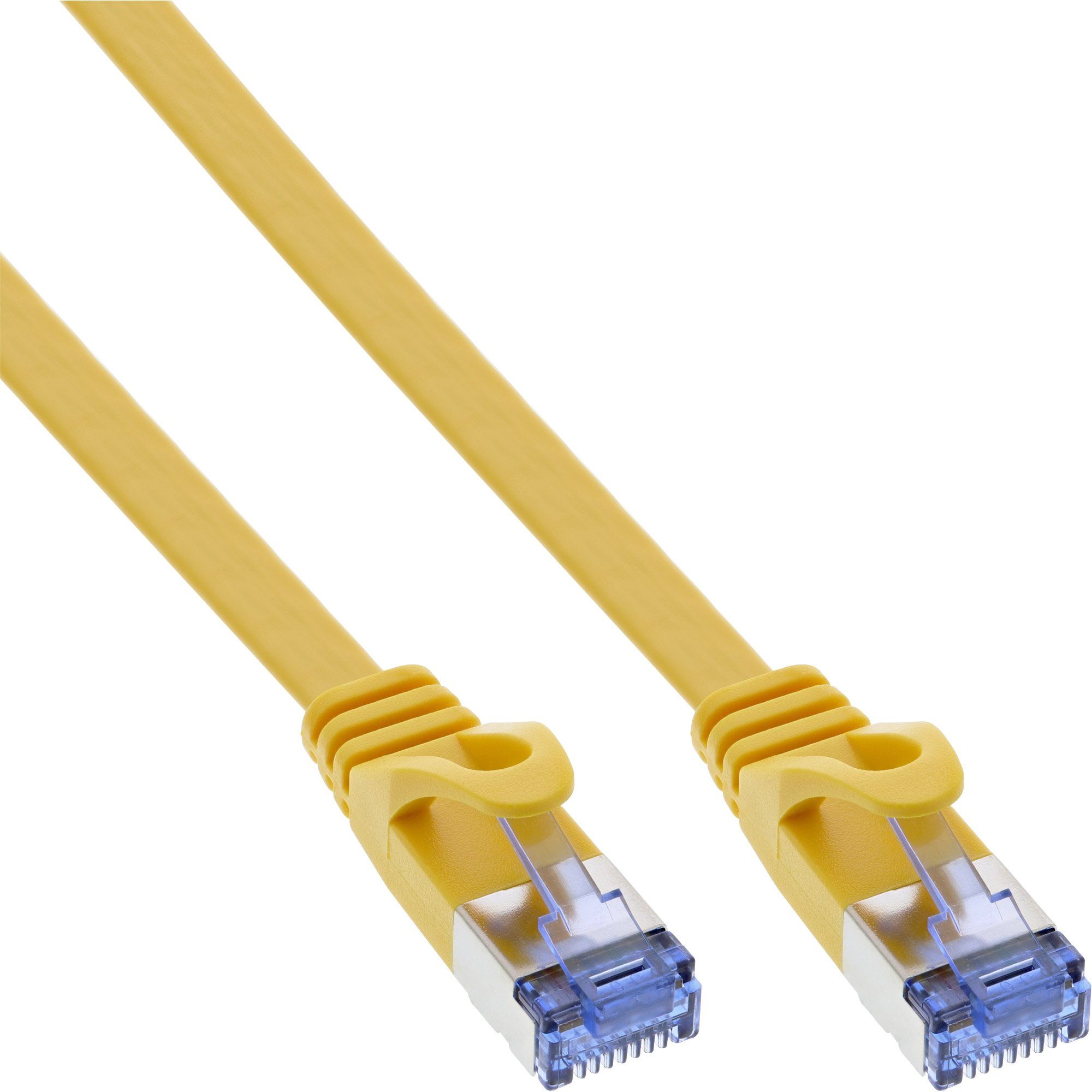 INTOS ELECTRONIC AG InLine® Patchkabel flach, U/FTP, Cat.6A, gelb, 7m LAN-Kabel