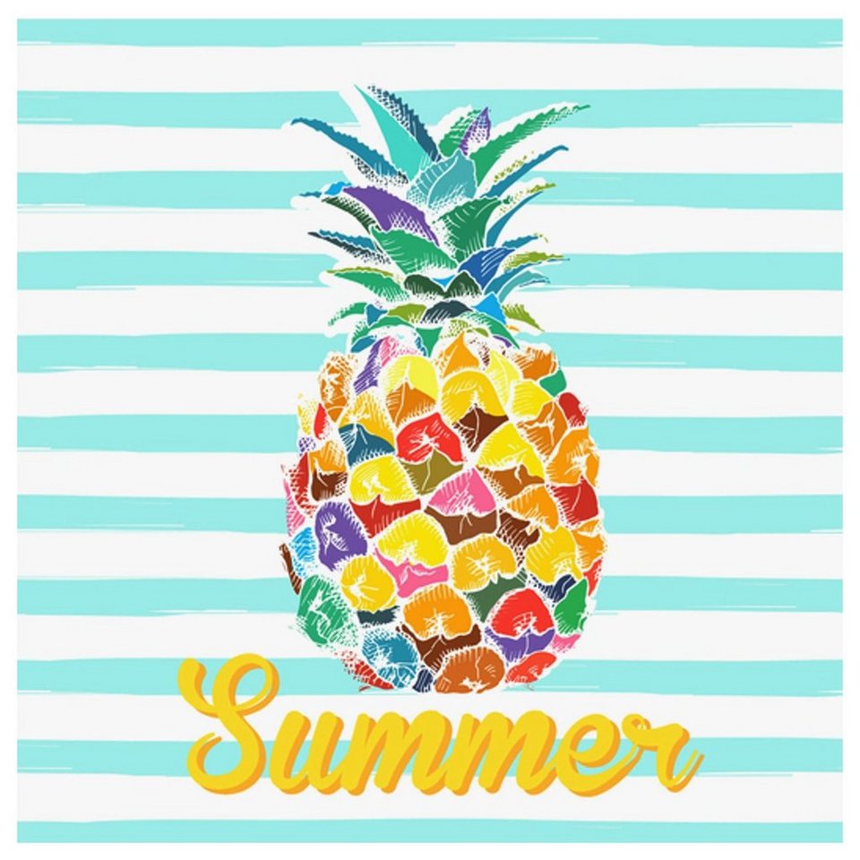 Macosa Home Papierserviette Servietten Bunt Ananas Sommer 33x33 Cm