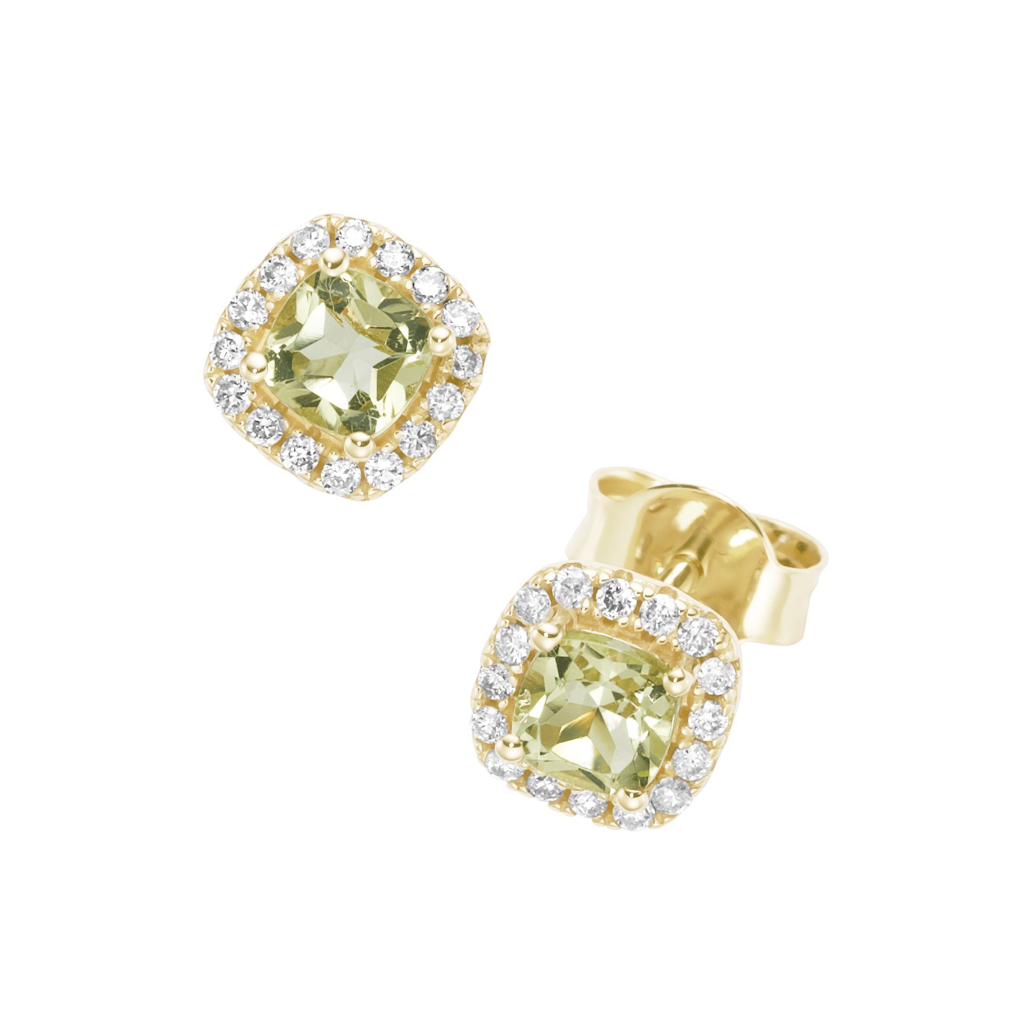 Luigi Merano Paar Ohrstecker mit Edelsteinen & Brillanten, Gold 585