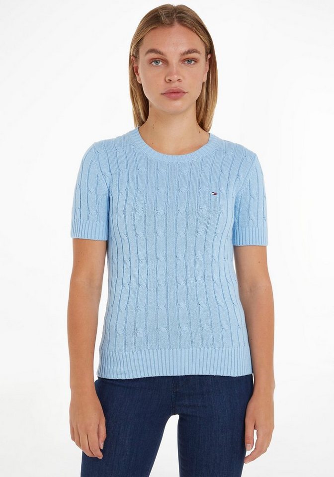 Tommy Hilfiger Kurzarmpullover 1985 Co Mini Cable C Nk Ss Swt In Tollem