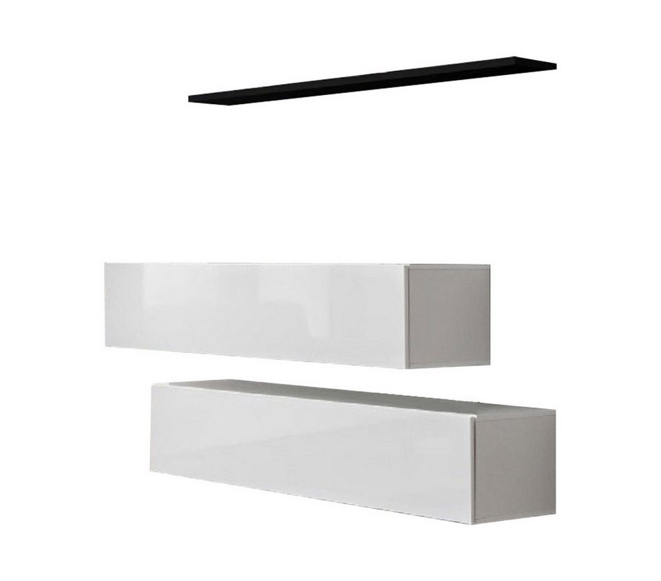 Jvmoebel Wohnwand Modern Wohnwand Wand Regal Wandschrank Weiß Luxus