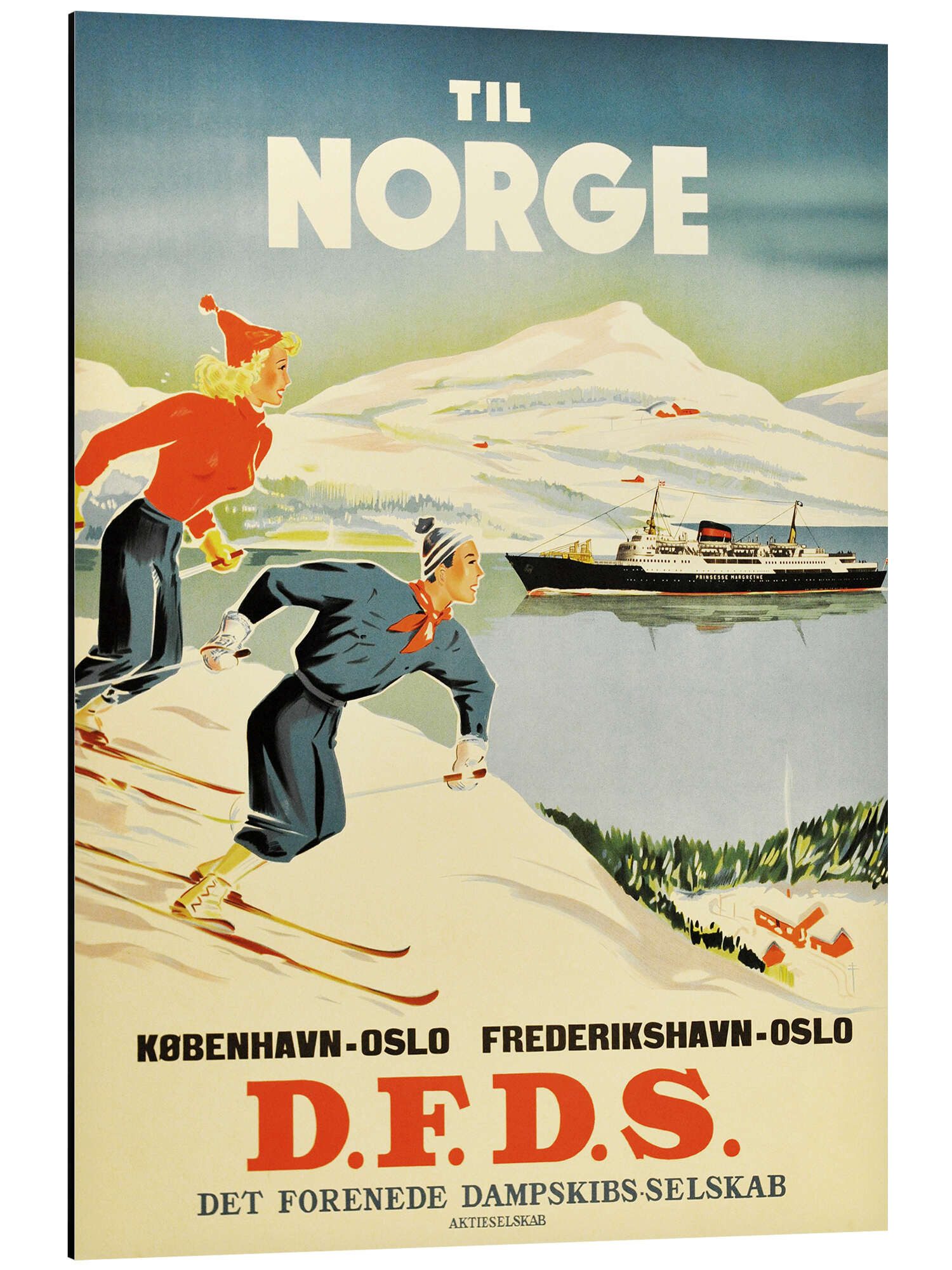 Posterlounge Alu Dibond Druck Vintage Ski Collection Nach Norwegen