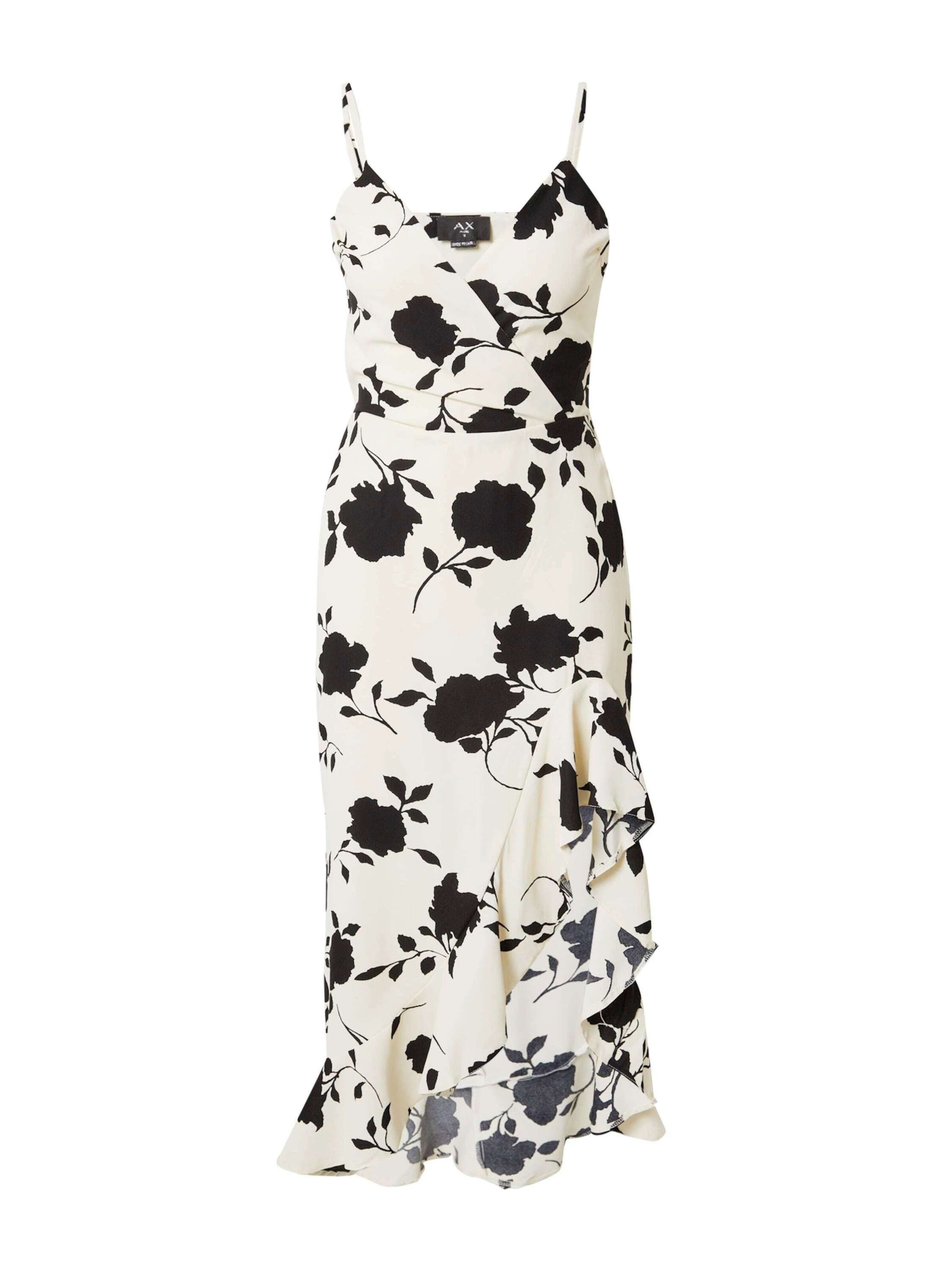 Ax Paris Sommerkleid 1 Tlg Volant Wickel Design Falten
