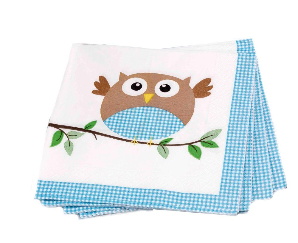 Kiids Papierserviette Servietten Kleine Eule Junge