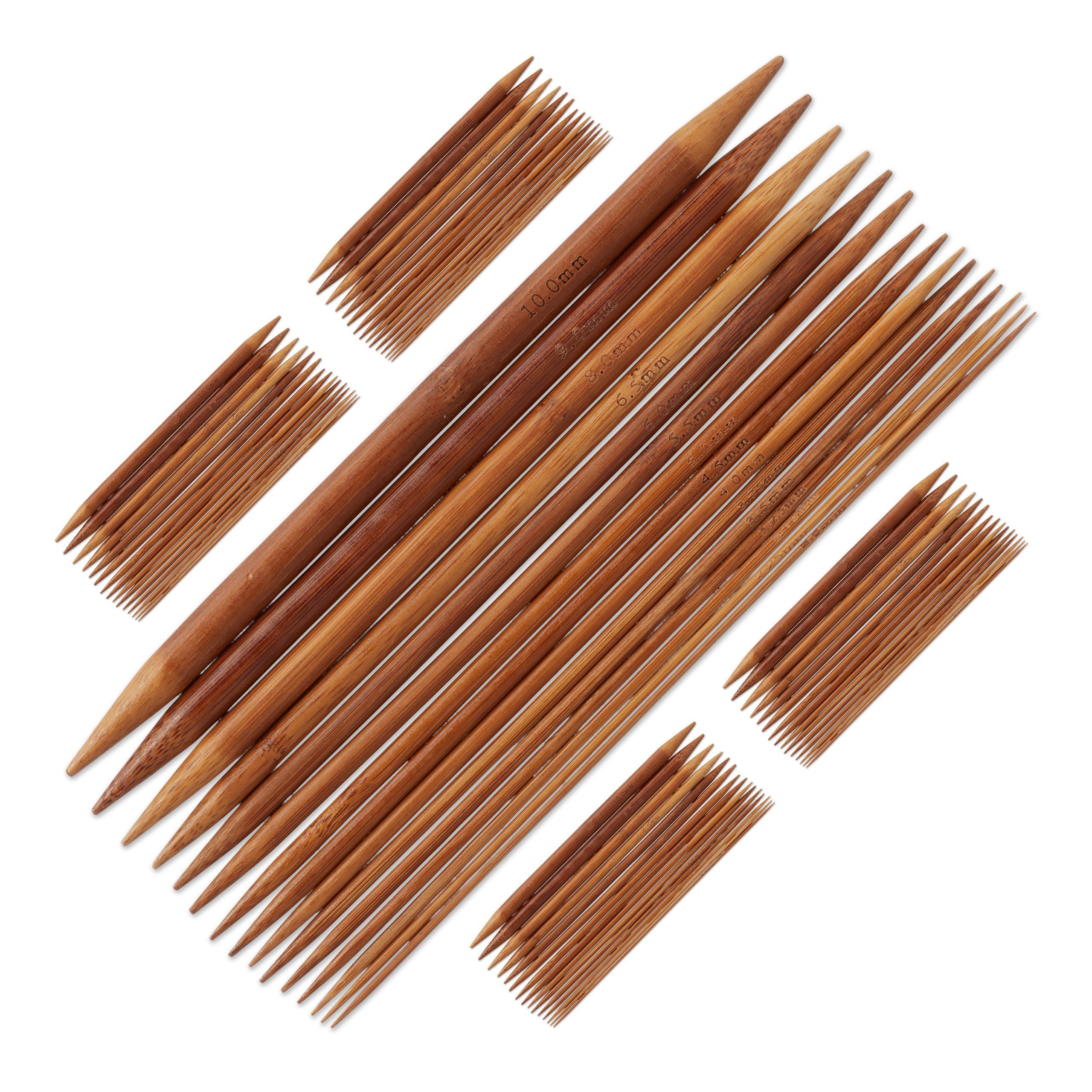 Relaxdays Bastelnaturmaterial Nadelspiel 75er Set Aus Bambus