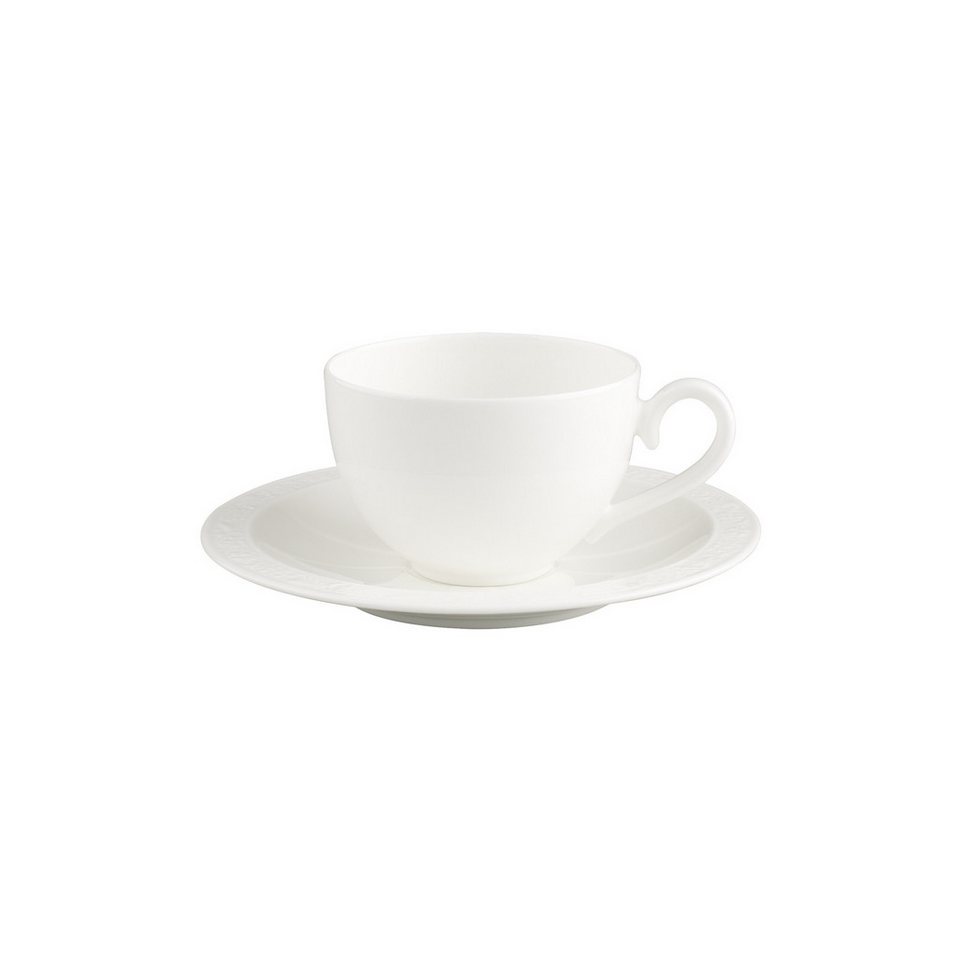 Villeroy And Boch Tasse White Pearl Kaffeetasse Mit Untertasse 120 Ml