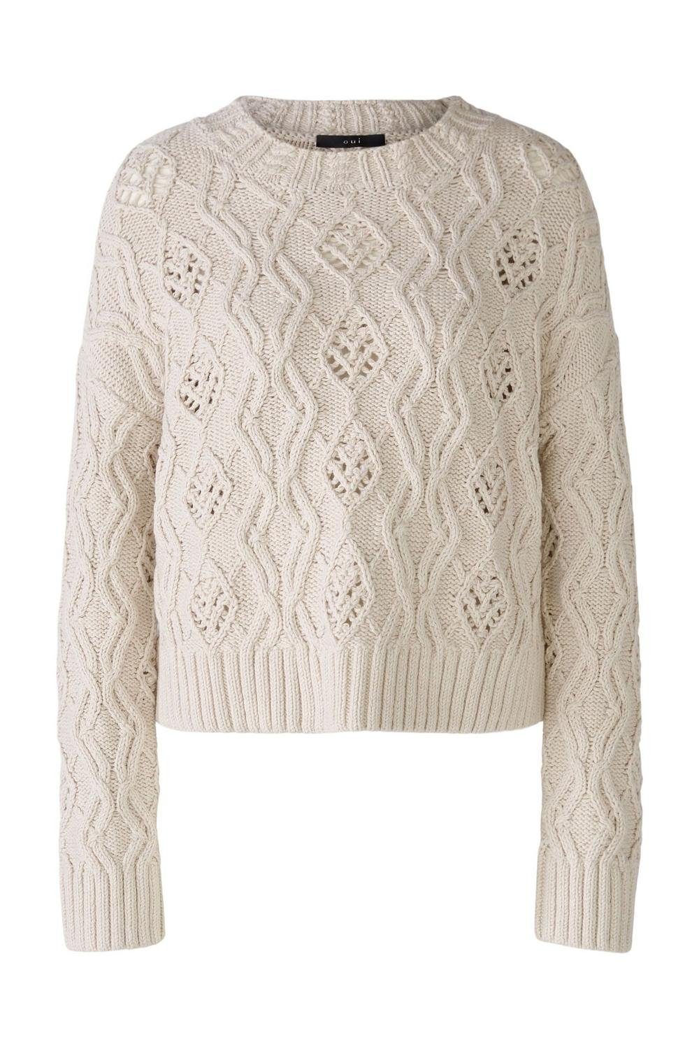 Oui Sweatshirt Pullover, light beige mel