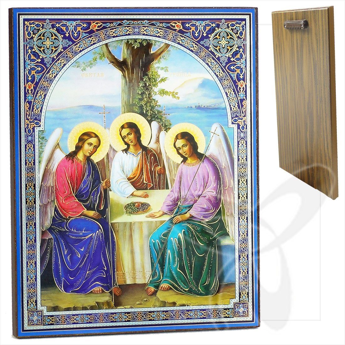 NKlaus Bild Ikone Heilige Dreifaltigkeit Holz 30 X 40 Icône Икона Троица, Religion