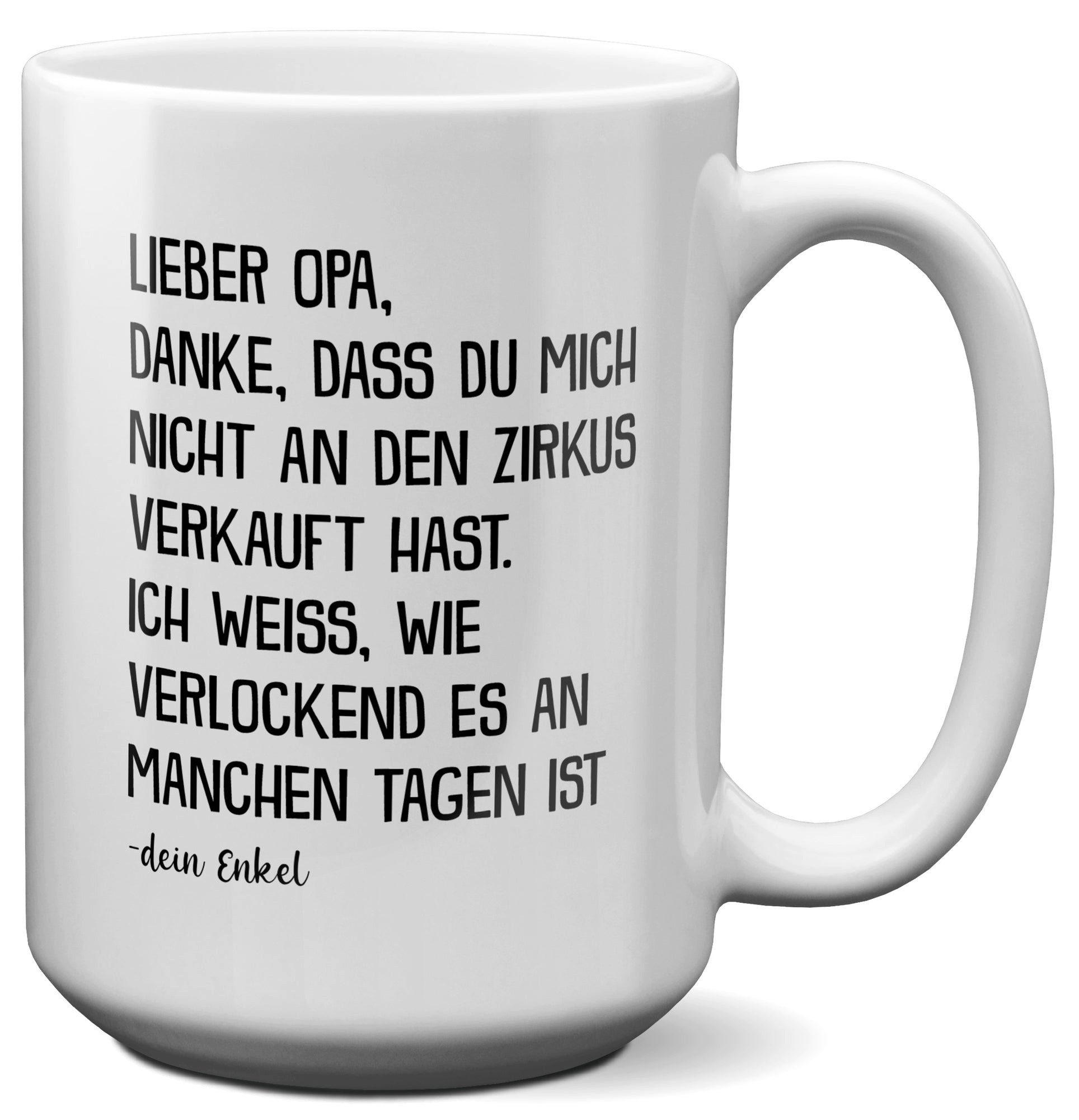 22Feels Tasse Opa Geschenk von Enkel Geburtstag Grossvater Kaffeetasse Männer Rente, Keramik, XL ...