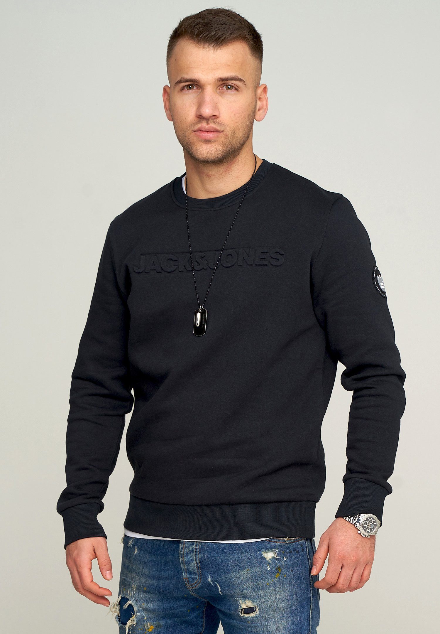 Jack & Jones Sweatshirt JCOBOOM SWEAT CREW NECK Sweatpullover mit Logo ...